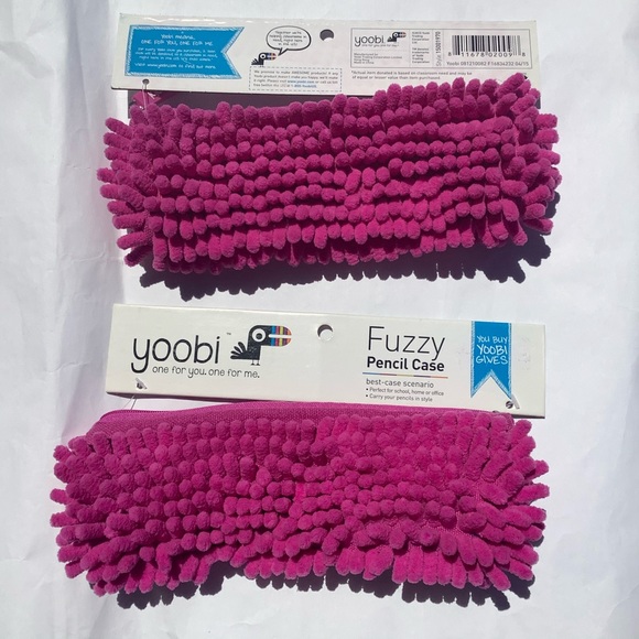Yoobi | Other | Yoobi Violet Red Fuzzy Pouch 2 Count | Poshmark